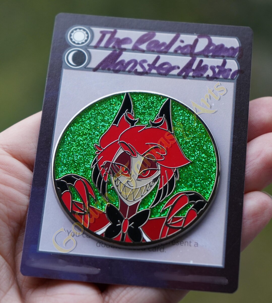 LE Alastor Circle Glitter Black Nickel Plated 50 Mm Tall Enamel Pin - Etsy