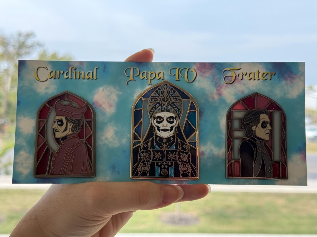 Limited Papa IV Copia Frater Fanmade Ghost Trio Stained Glass Pins 65 ...