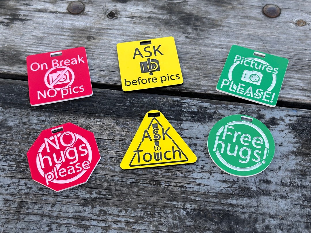 Cosplay Consent Badges Acrylic Two Tone - Etsy