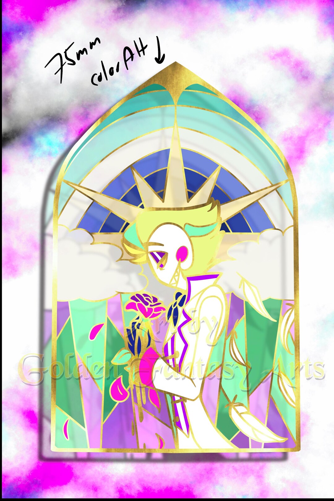 In Hands | LE Lucifer Stained Glass Color Alt Gold Plated 75 Mm Tall ...