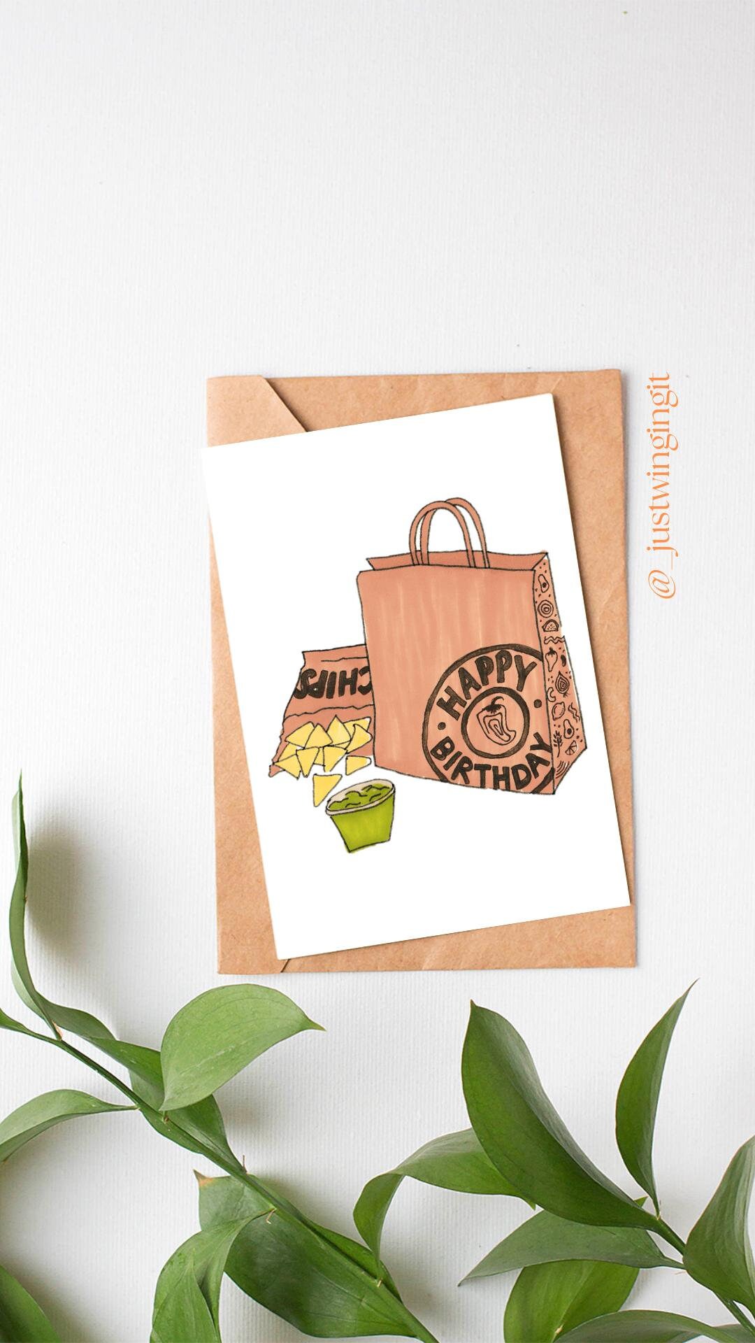 Chipotle Birthday Card - Etsy