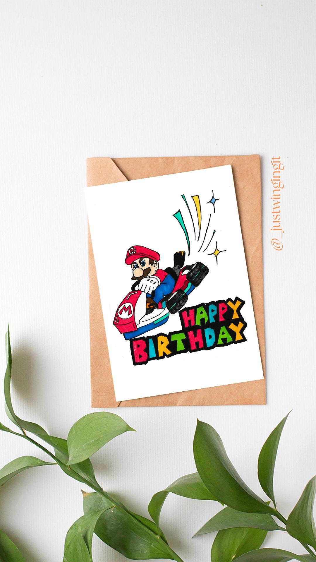 Mario Kart/super Mario Birthday Card - Etsy