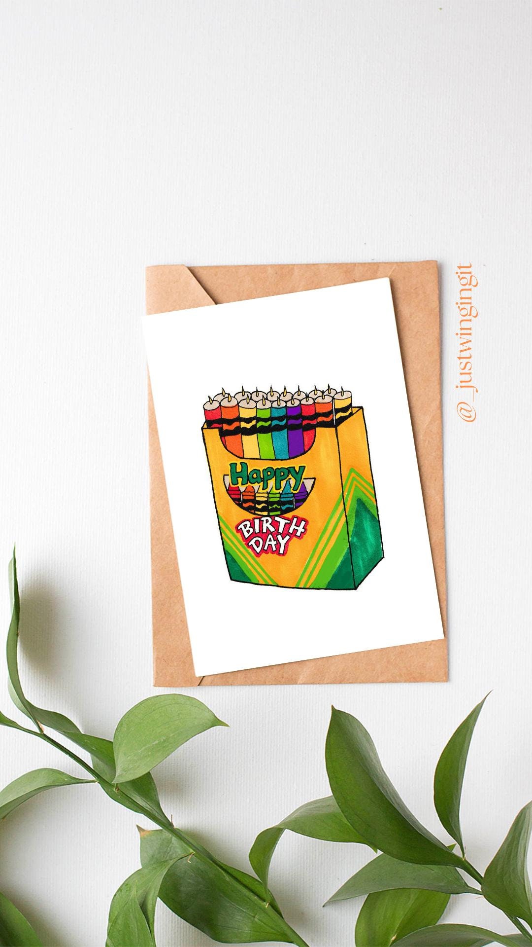 Crayola Crayon Box Birthday Card - Etsy