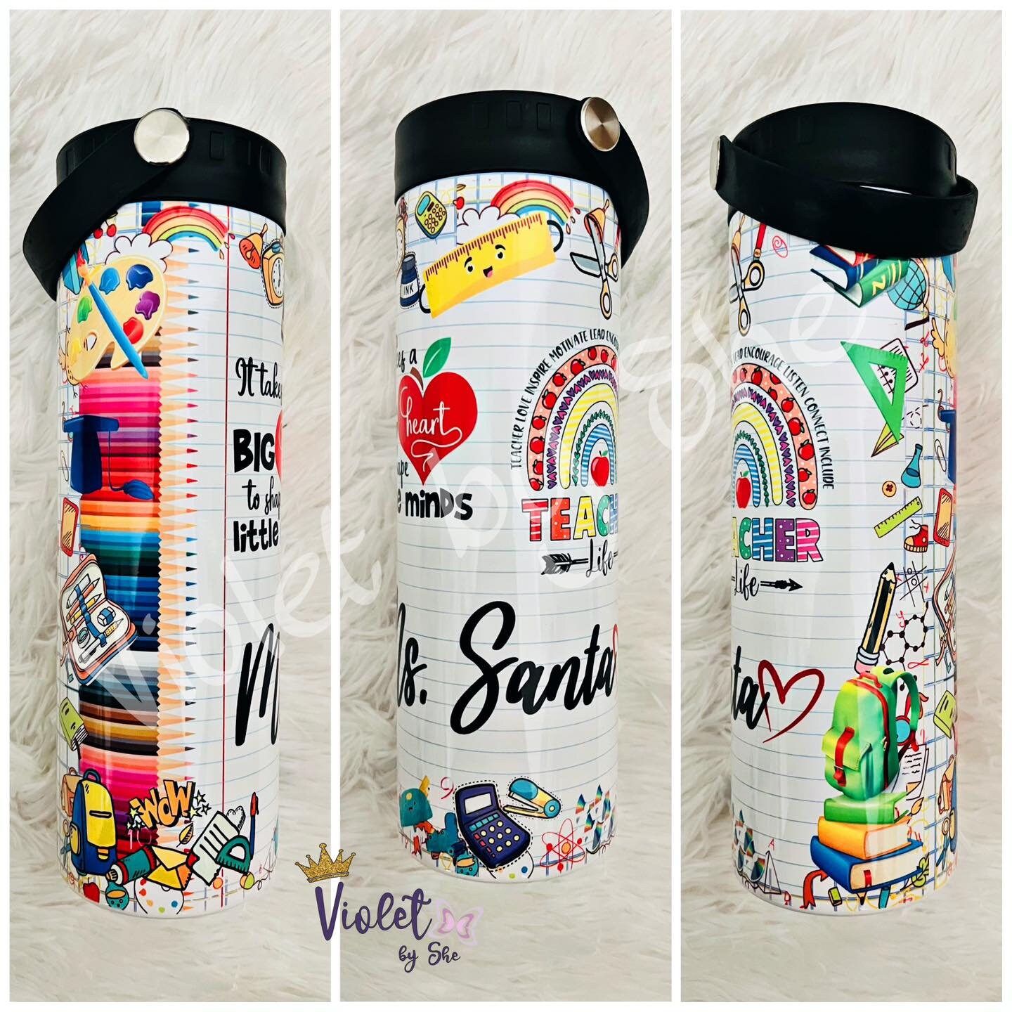 Teacher Apreciation Water Bottle 20oz Birthday Gift Personalized With ...