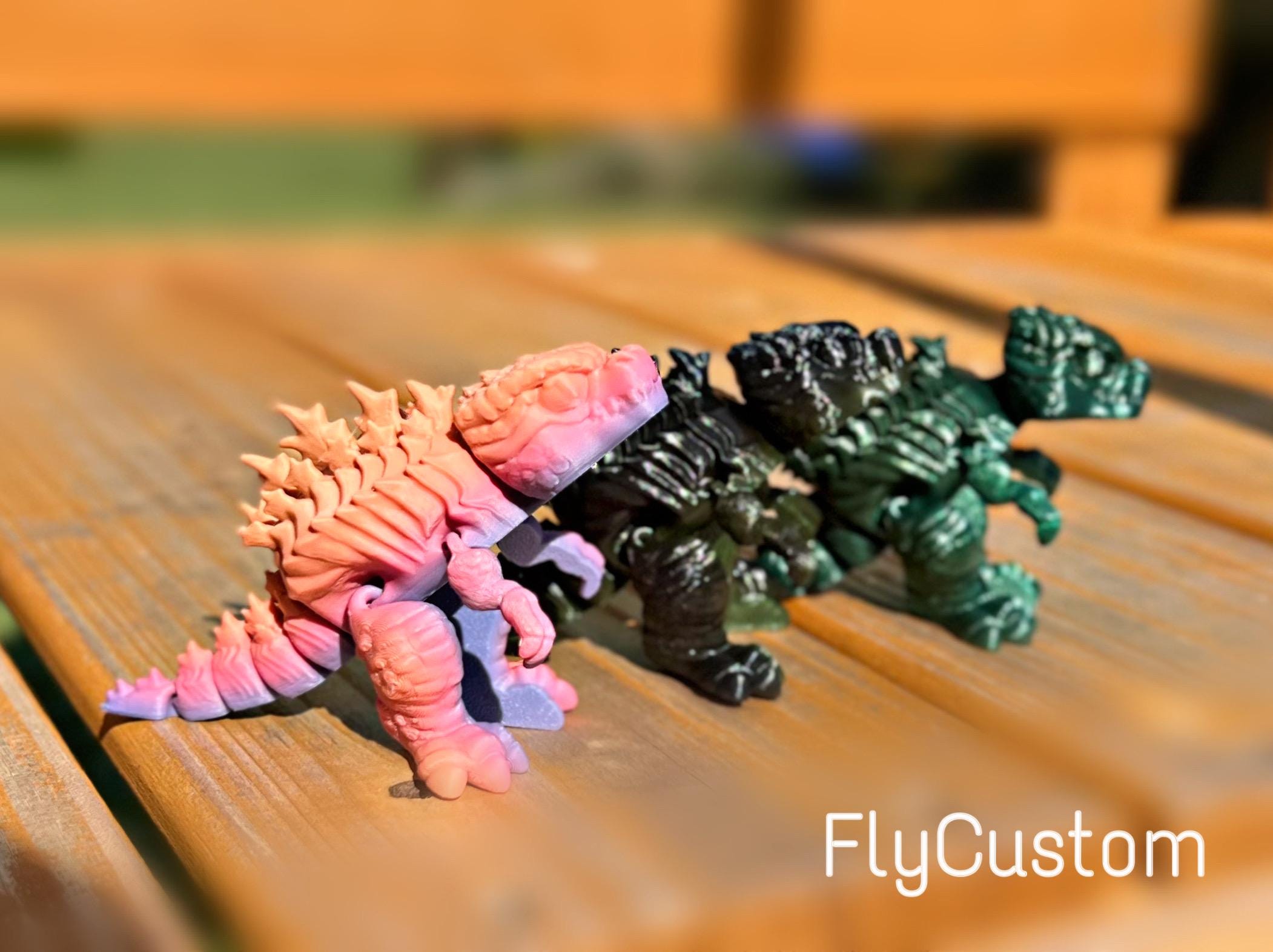 Flexible Fidget 3D Godzilla Printed Articulated - Etsy