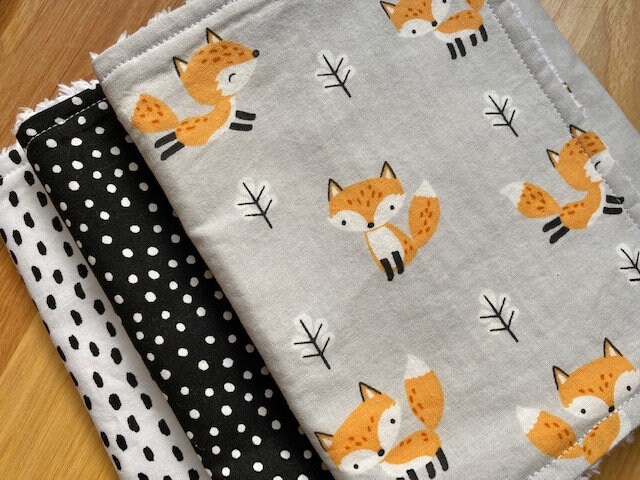 Fox Burp Cloth Set Woodland Burp Cloth Set Animal Baby Burp - Etsy