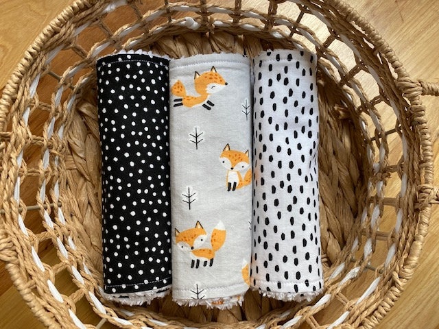 Fox Burp Cloth Set Woodland Burp Cloth Set Animal Baby Burp - Etsy
