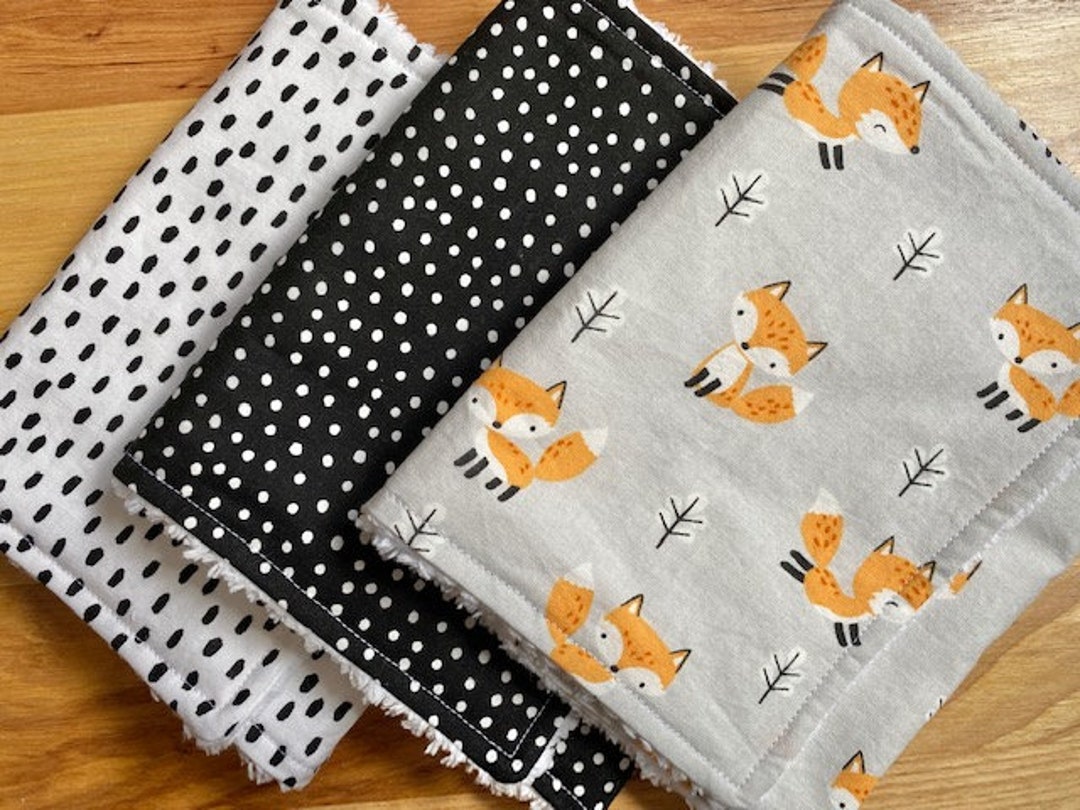 Fox Burp Cloth Set Woodland Burp Cloth Set Animal Baby Burp - Etsy