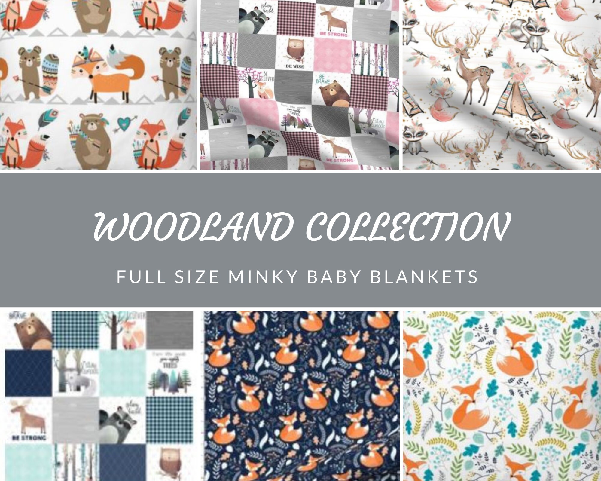 Fox Burp Cloth Set Woodland Burp Cloth Set Animal Baby Burp - Etsy