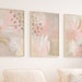 Pink Abstract Wall Art, Pastel Pink Soft Gold Printable Wall Art Set of ...