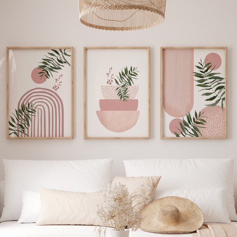 Pink Boho Wall Art - Etsy