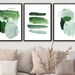 Green Abstract Prints Watercolor Shapes Printable Wall Art | Etsy