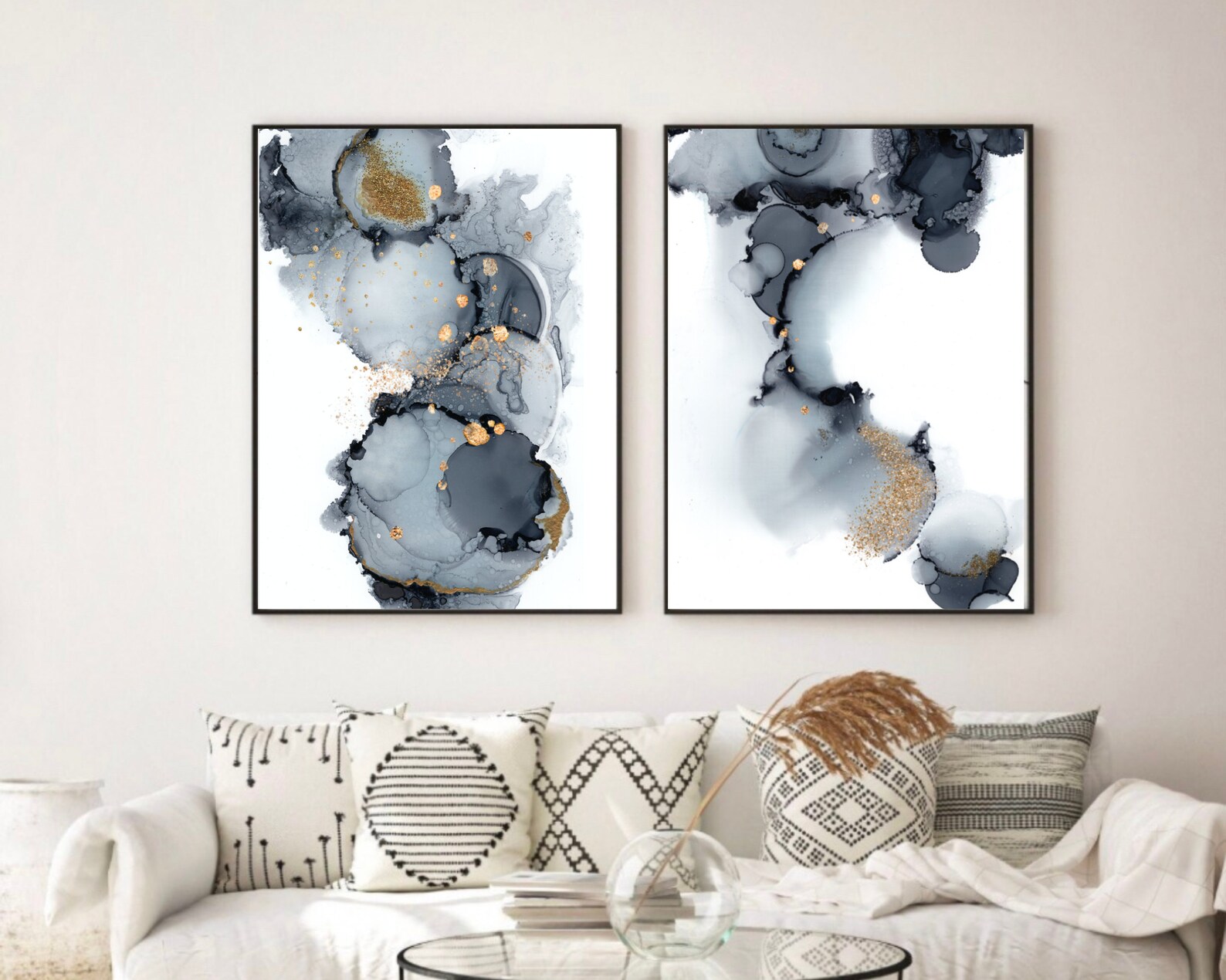 Grey Abstract Print Grey Black Printable Wall Art Marble - Etsy