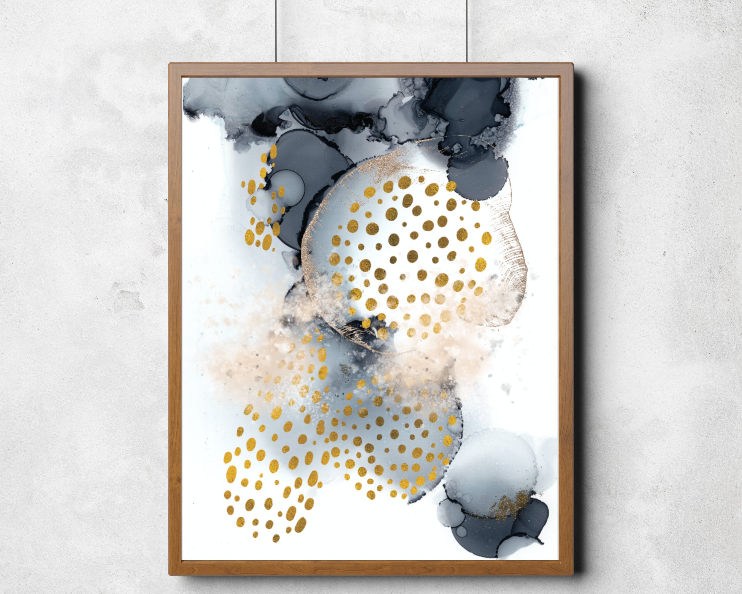 Abstract Wall Art, Grey Printable Wall Art, Grey and Gold Modern Living ...