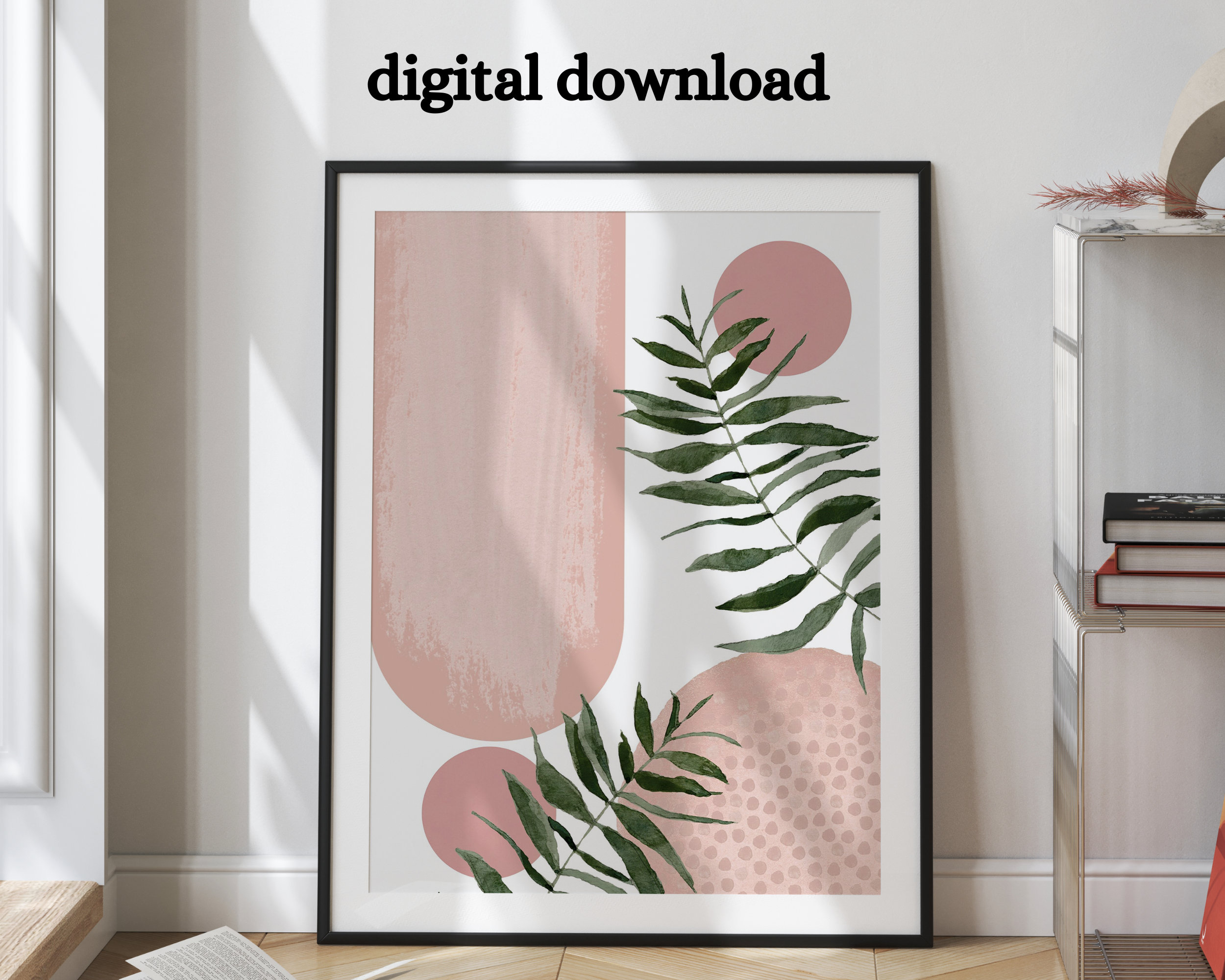 Pink Boho Printable Wall Art, Modern Nordic Pink Set of 3 Prints ...