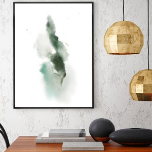 Green Abstract Prints, Watercolor Abstract Printable Wall Art Set of 3 ...