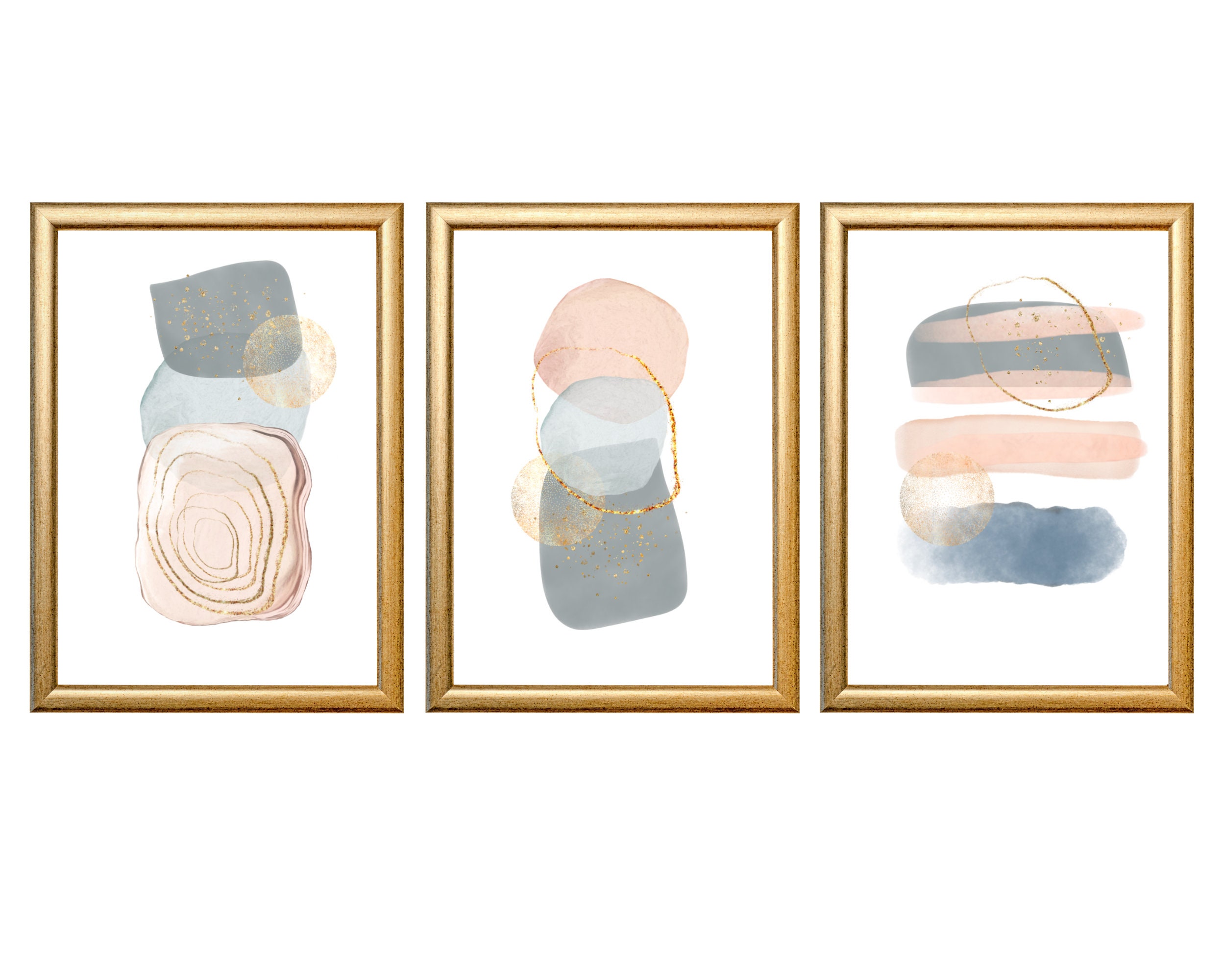 Abstract Wall Art Watercolour Shapes Printable Wall Art Grey | Etsy