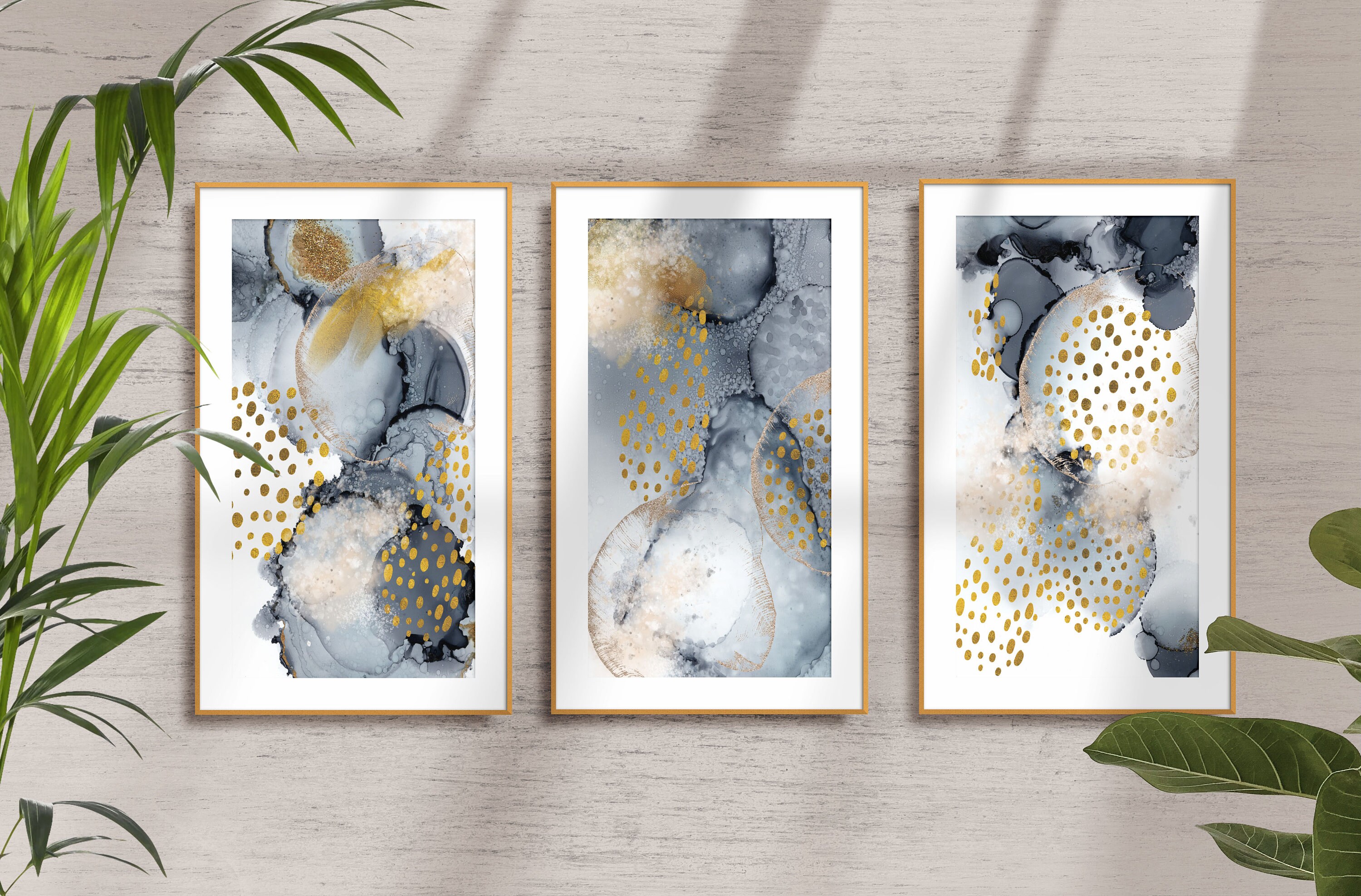 Abstract Wall Art Grey Printable Wall Art Grey and Gold - Etsy