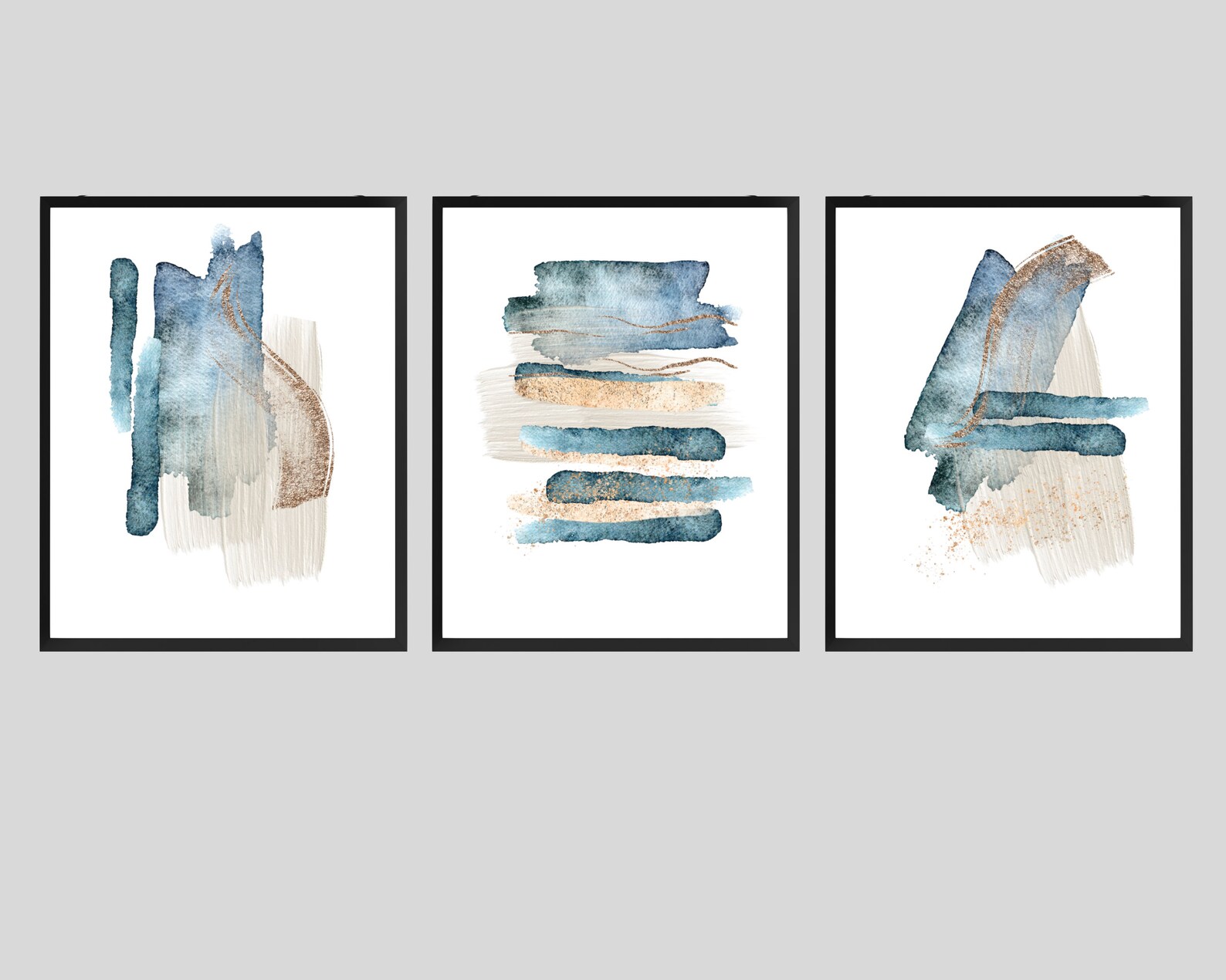 Blue Abstract Prints Watercolour Abstract Printable Wall Art - Etsy