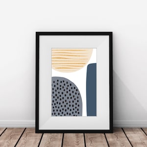 Boho Art Set of 3 Prints, Boho Wall Art, Blue Grey Abstract Gallery ...