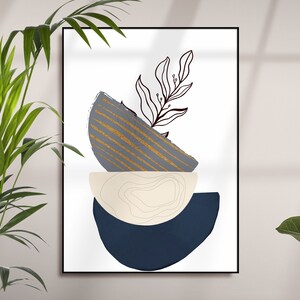 Abstract Wall Art, Blue Printable Wall Art, Blue Living Room Wall Decor ...