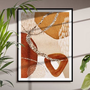 Terracotta Abstract Art, Terracotta Wall Art, Set of 2 Printable ...