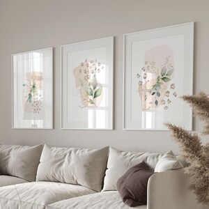 Abstract Wall Art, Pink Watercolour Shapes Printable Wall Art ...