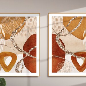 Terracotta Abstract Art, Terracotta Wall Art, Set of 2 Printable ...