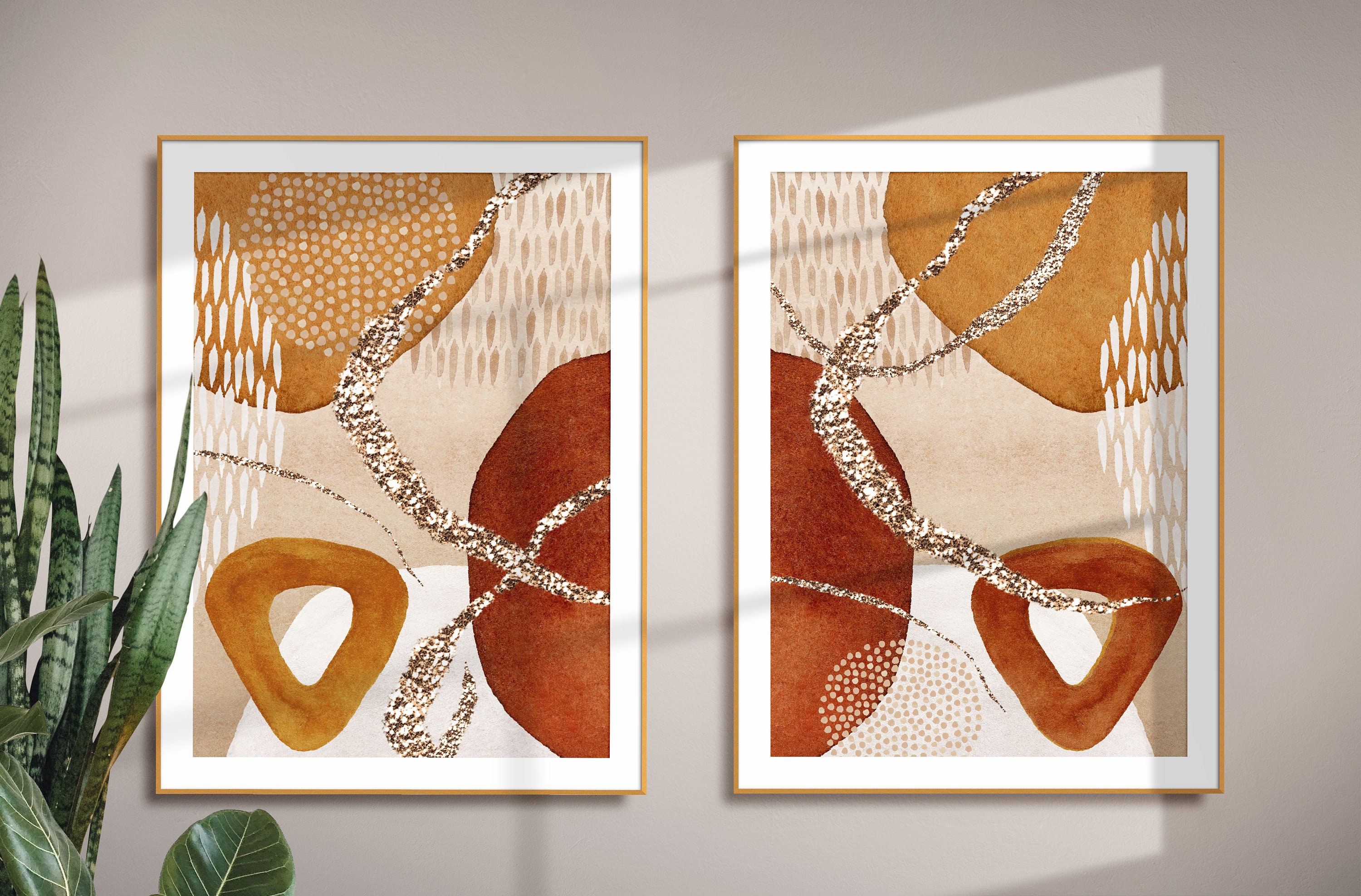 Terracotta Abstract Art Terracotta Wall Art Set of 2 - Etsy