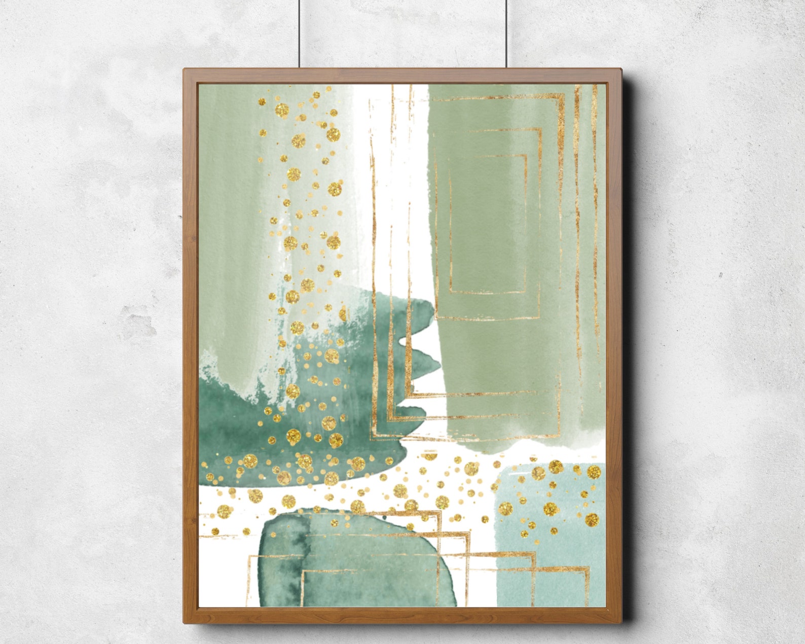 Green Abstract Prints Watercolor Abstract Printable Wall Art - Etsy