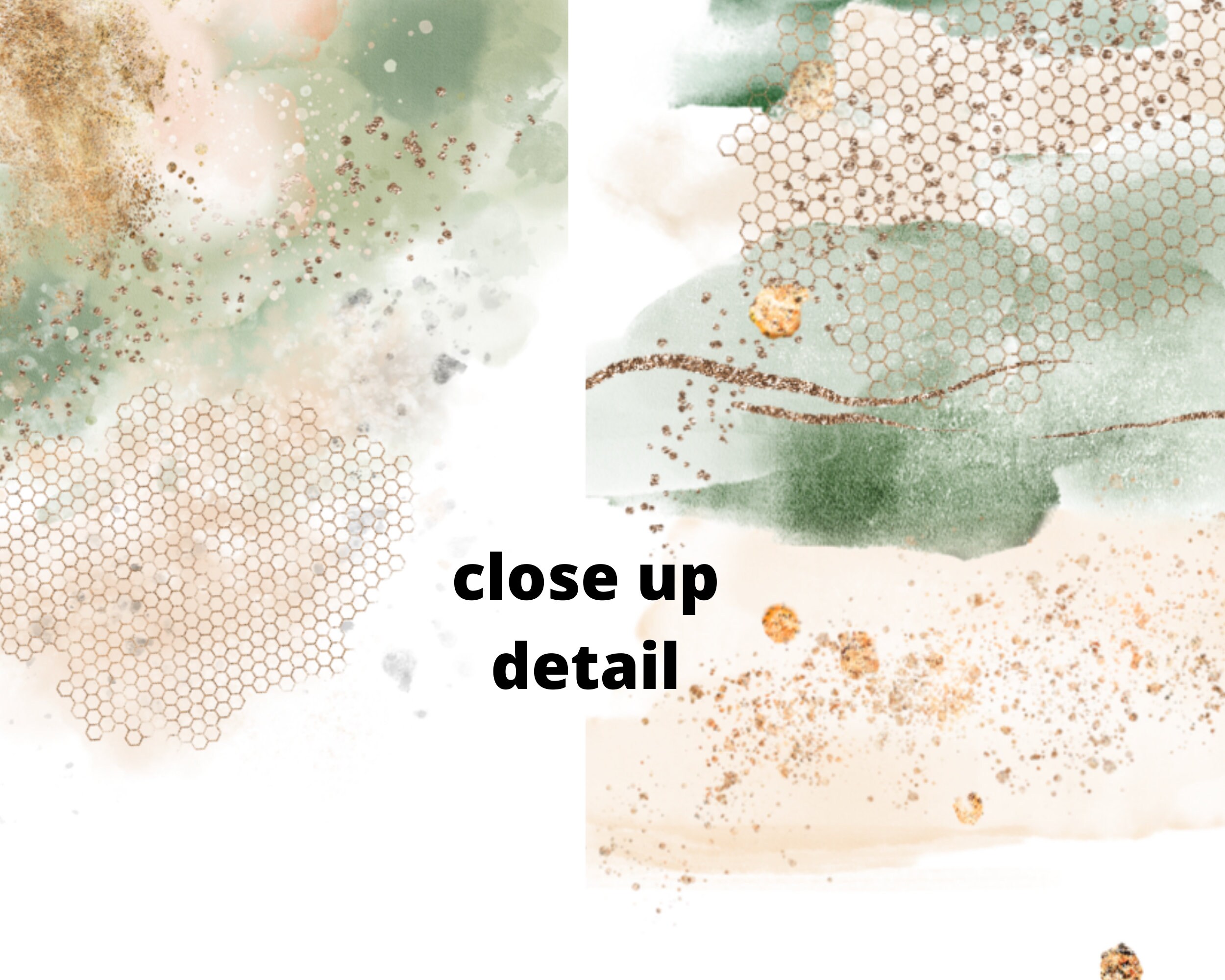 Abstract Wall Art Green Pink Gold Contemporary Hallway Print | Etsy