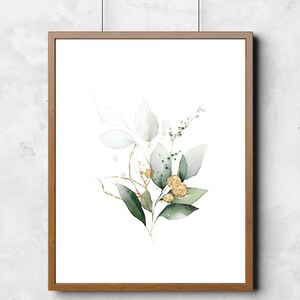 Botanical Print Set of 3, Green Botanical Wall Art, Large Poster Set ...