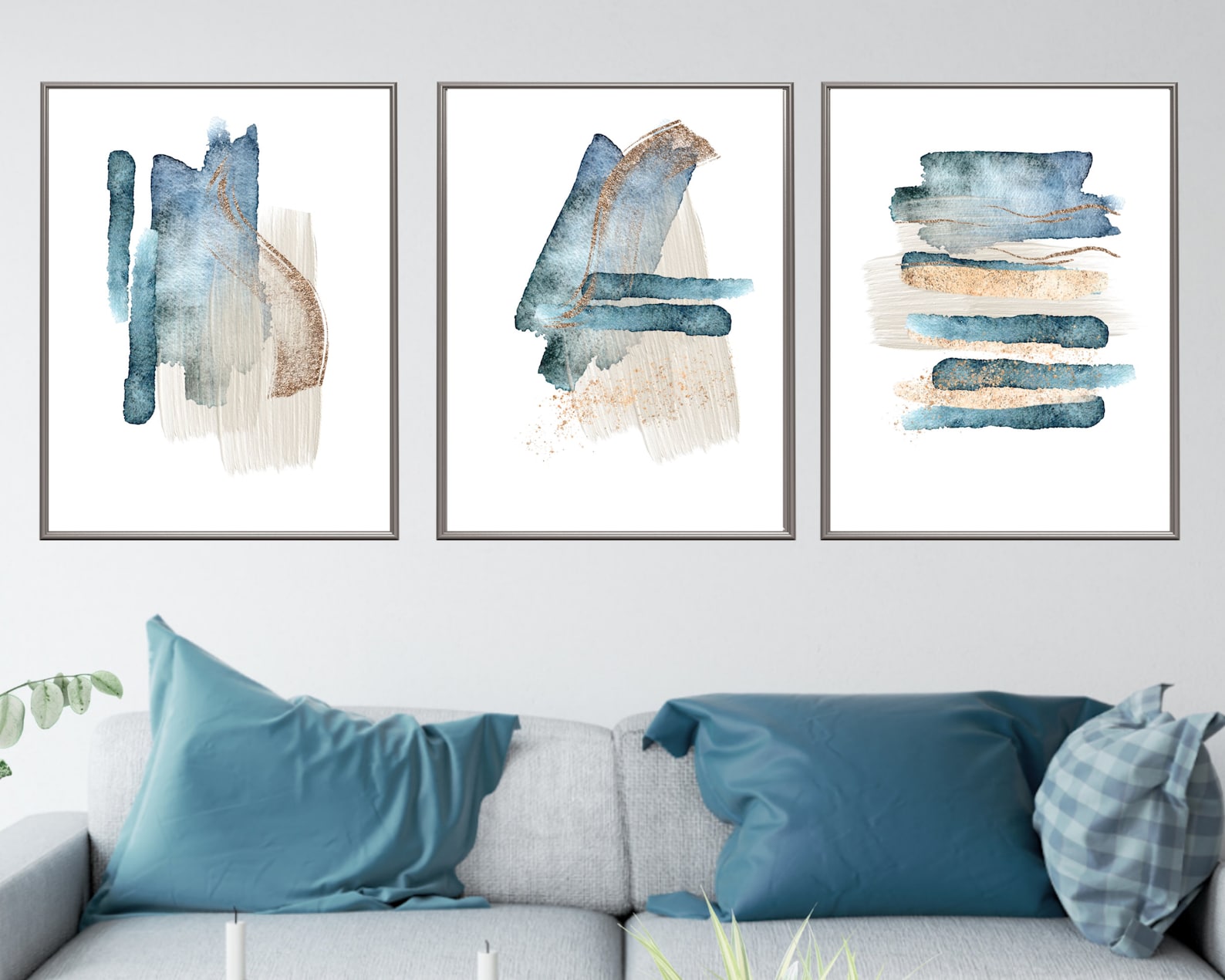 Blue Abstract Prints Watercolour Abstract Printable Wall Art - Etsy