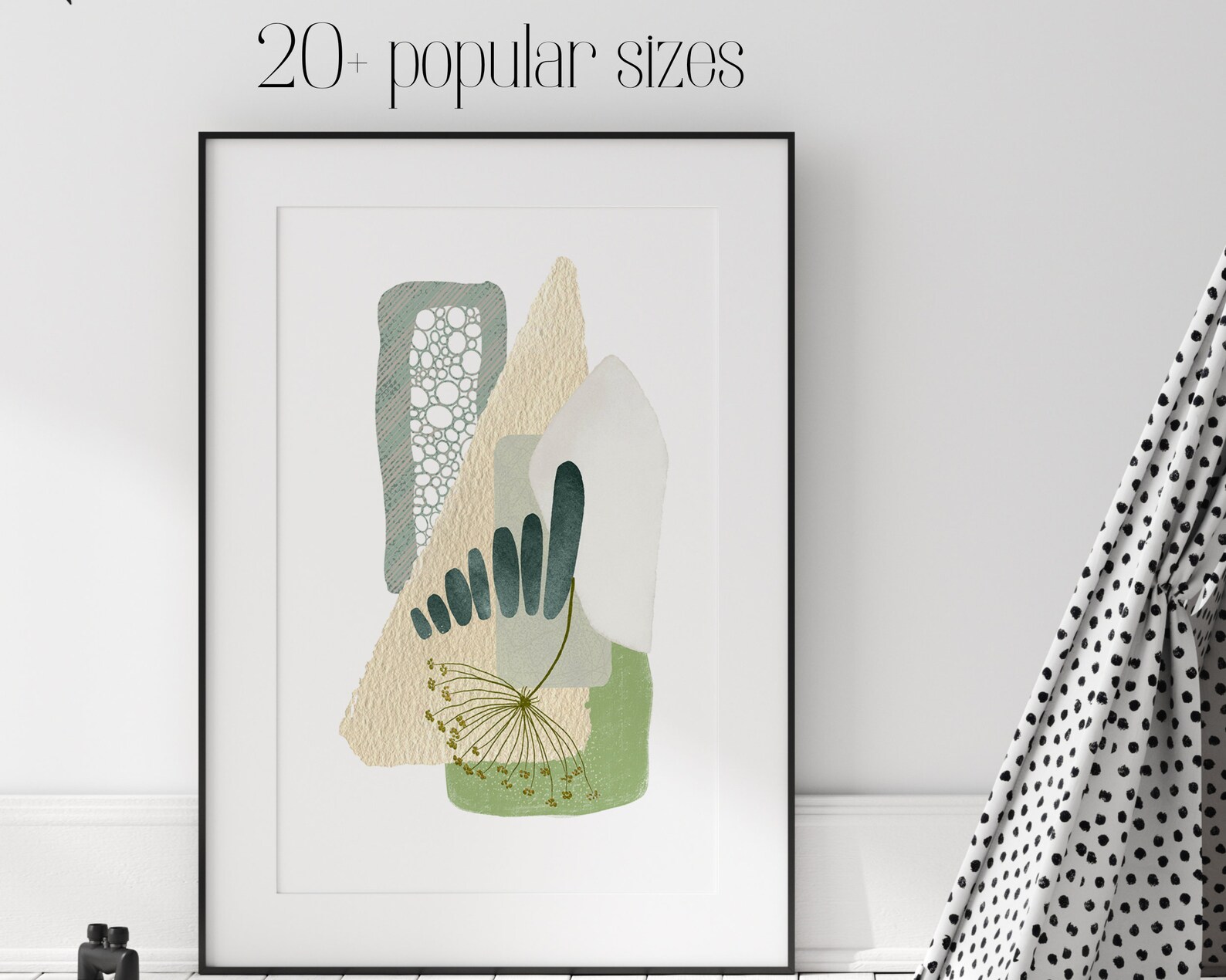 Modern Green Gallery Wall Art Set of 3 Abstract Art Bedroom Wall Decor ...