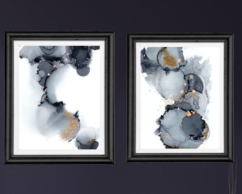 Grey Abstract Print Grey Black Printable Wall Art Marble - Etsy