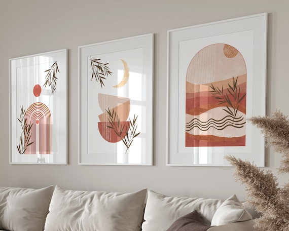 Boho Printable Wall Art Modern Terracotta Set of 3 Prints - Etsy