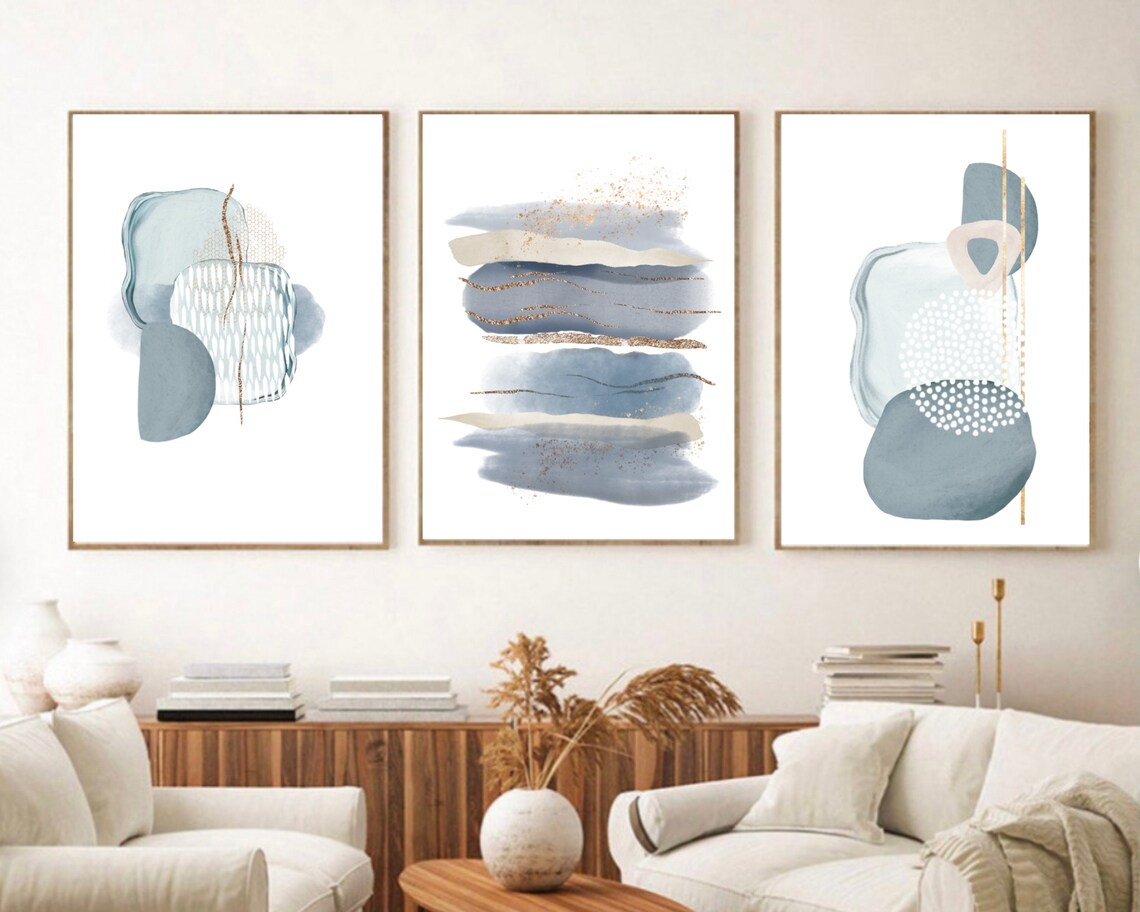 Grey Abstract Wall Art Watercolor Shapes Printable Wall Art - Etsy