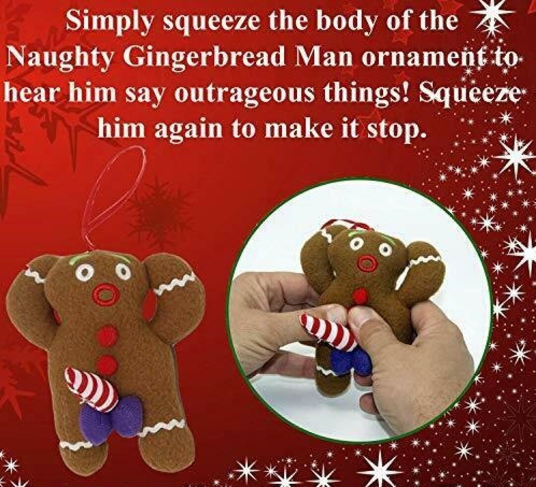 Naughty Christmas Ornaments Naughty Gingerbread Man Christmas Ornaments ...