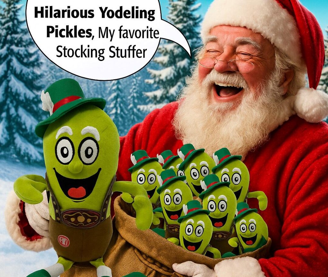 Yodeling Pickle Plush Doll-kids Stocking Stuffer Adult Desk Top Office ...