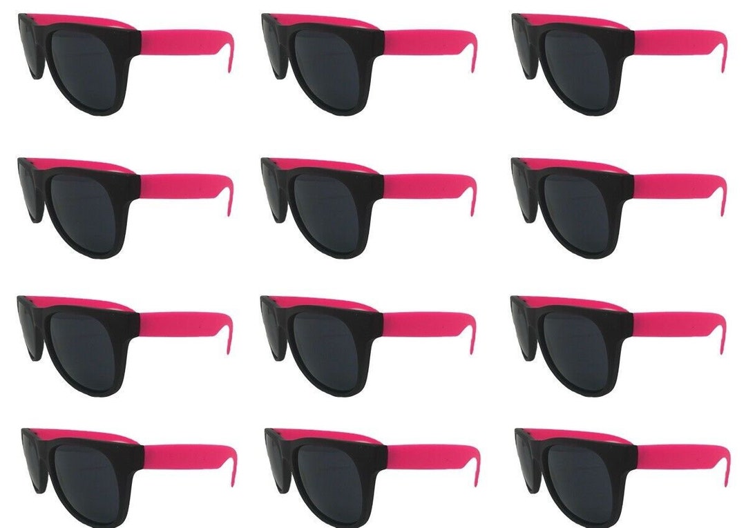 PINK Sunglasses Neon Pink Sunglasses Bulk Pack Party Retro 1980's Style ...
