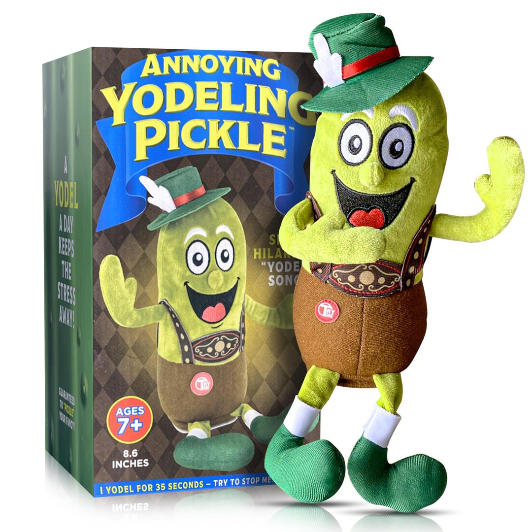 Yodeling Pickle Plush Doll-kids Stocking Stuffer Adult Desk Top Office ...