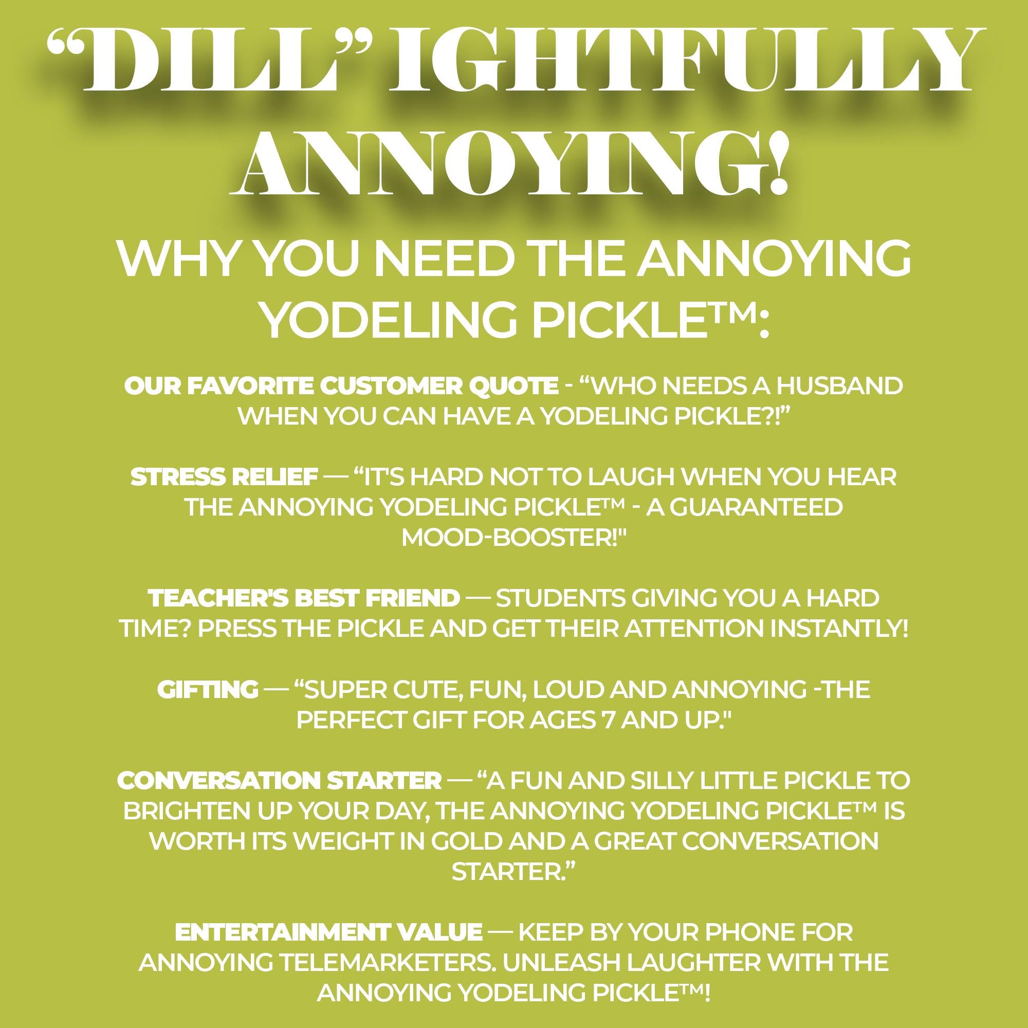 Yodeling Pickle Plush Doll-kids Stocking Stuffer Adult Desk Top Office ...