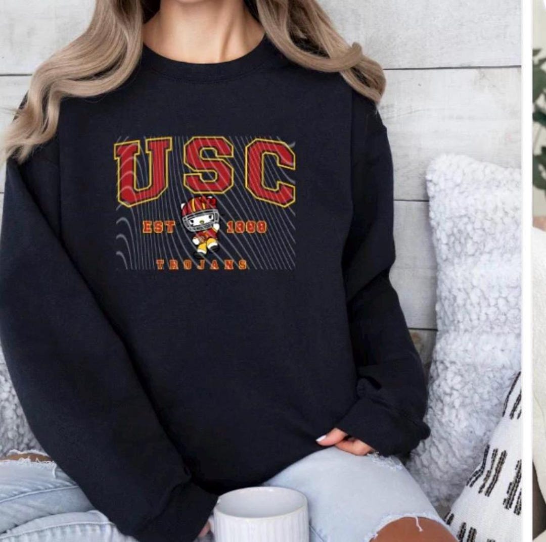 Hello Kitty USC Crewneck , Football Crewneck Sweater, Football, Kawaii ...