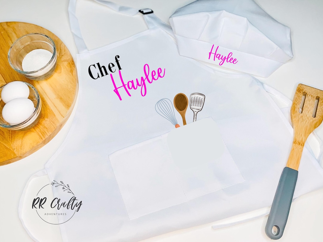 Toddler Chef Apron & Chef Hat, Personalized, Child/ Kid Custom Cooking ...
