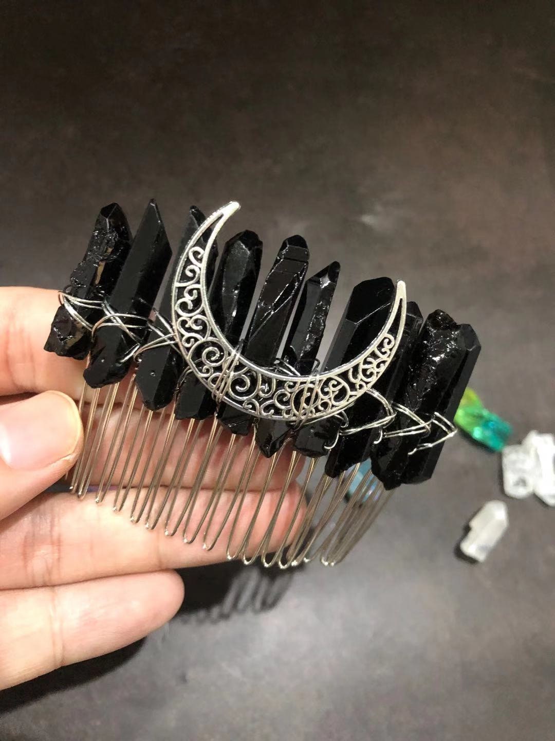 Crystal Hair Combquartz Hair Combboho Hair Combquartz Hair - Etsy