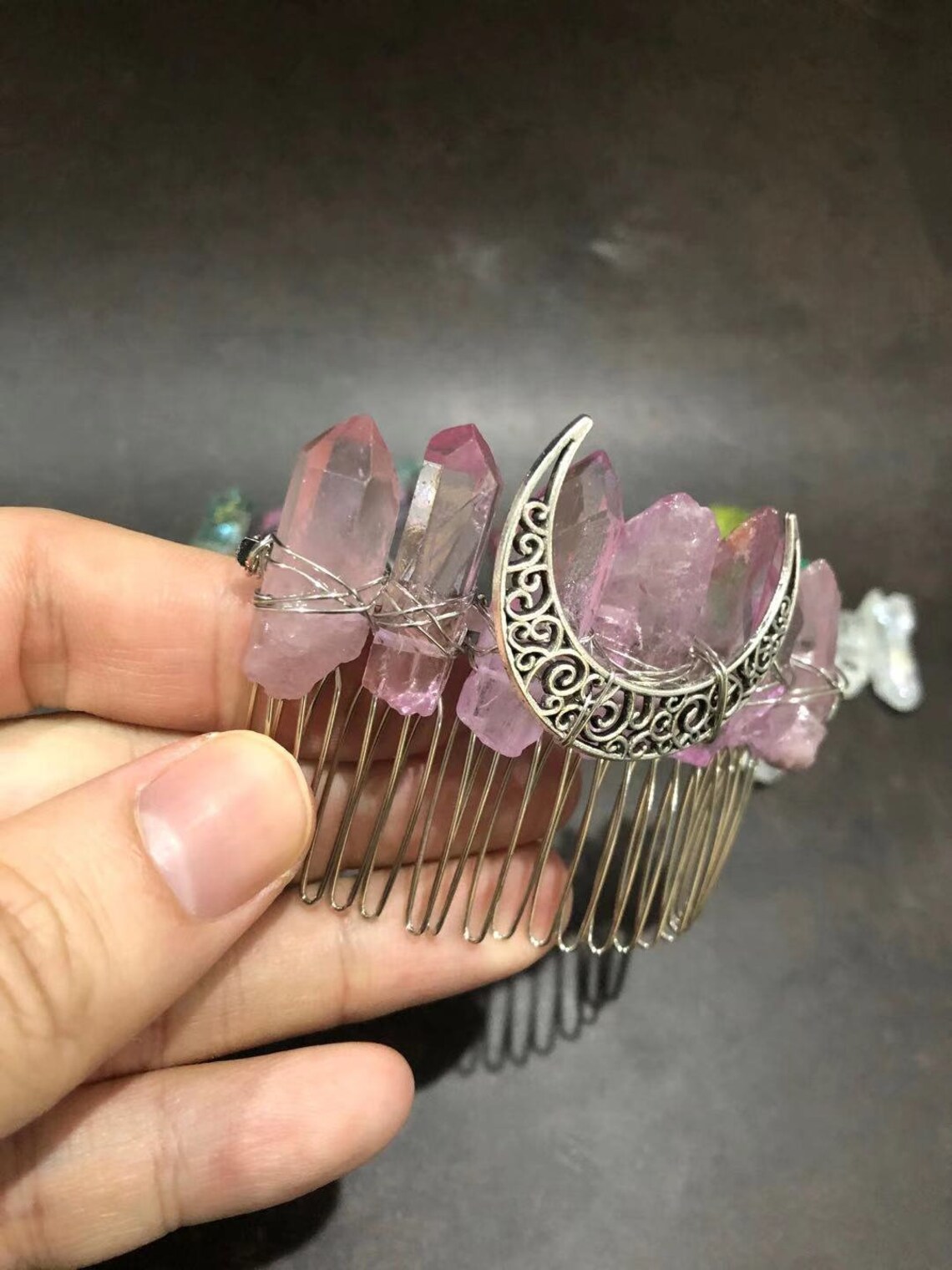 Crystal Hair Combquartz Hair Combboho Hair Combquartz Hair - Etsy