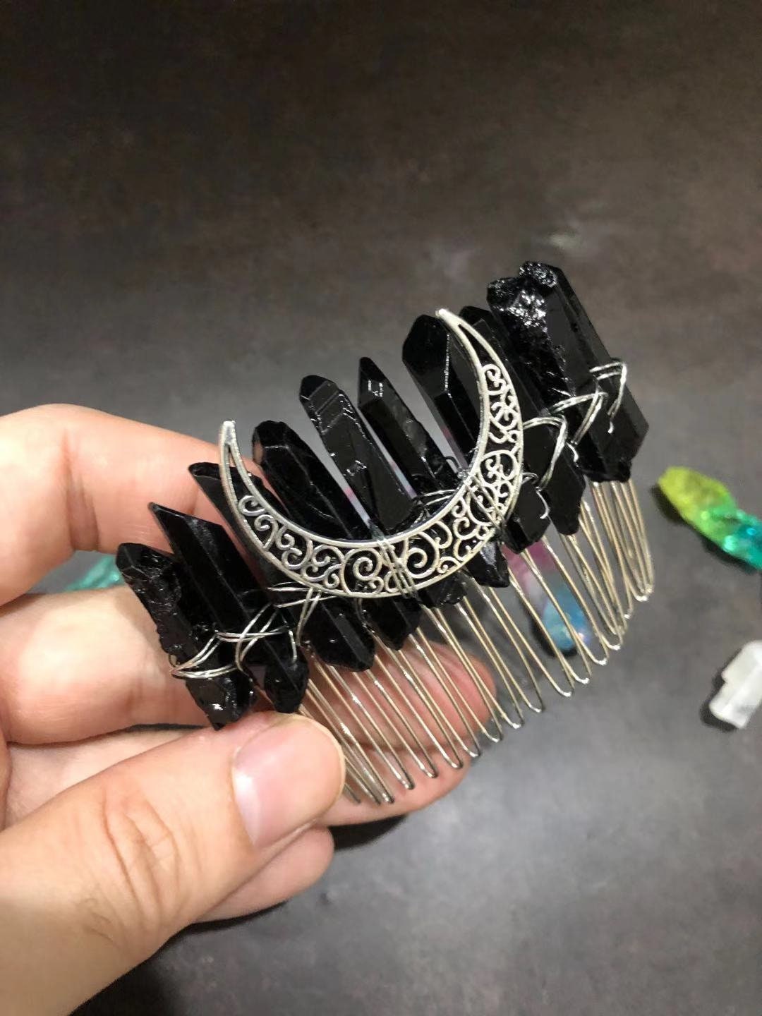 Crystal Hair Combquartz Hair Combboho Hair Combquartz Hair - Etsy