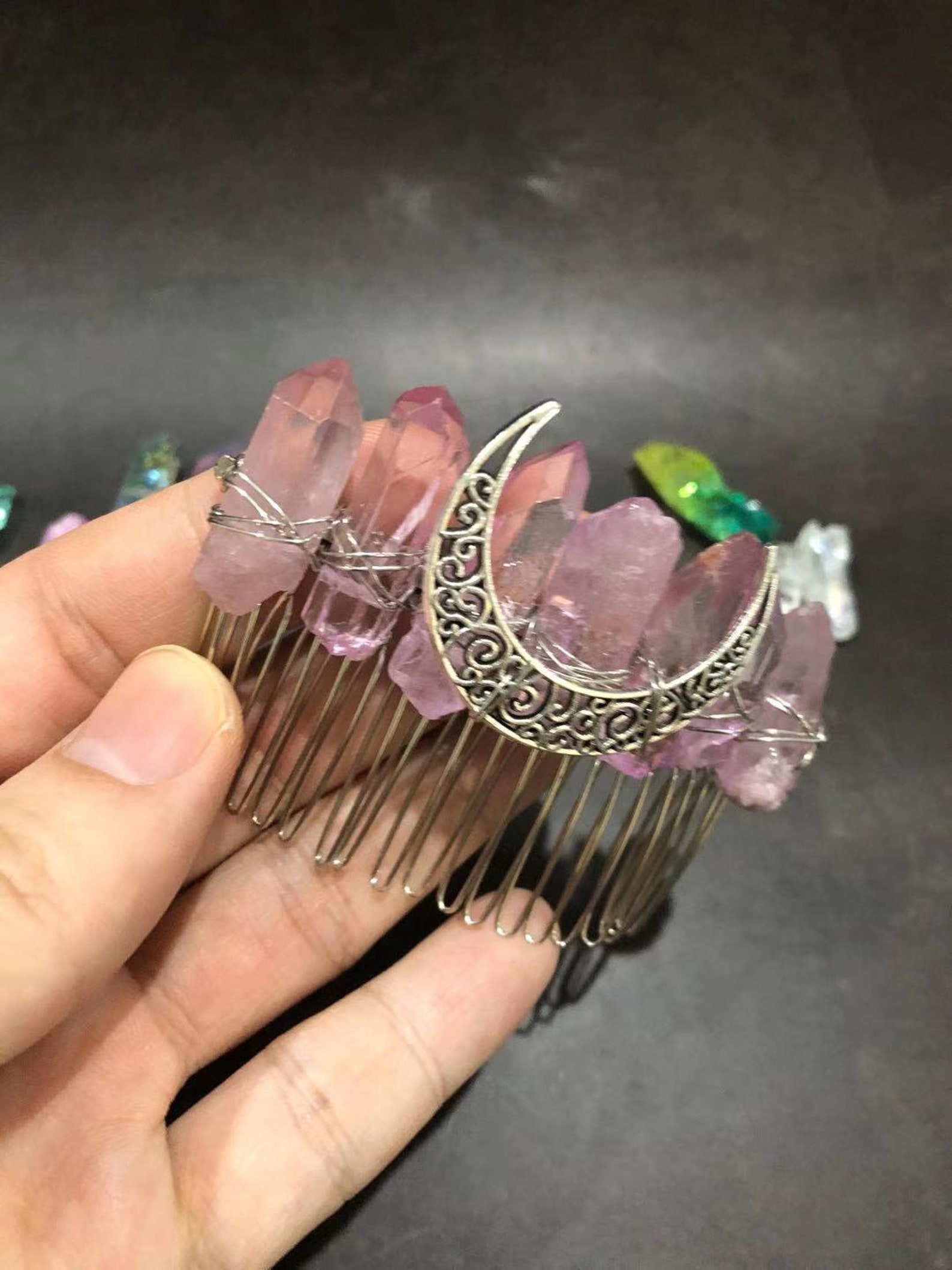 Crystal Hair Combquartz Hair Combboho Hair Combquartz Hair - Etsy