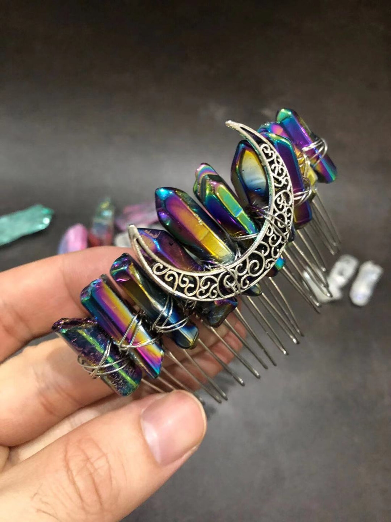 Crystal Hair Combquartz Hair Combboho Hair Combquartz Hair - Etsy