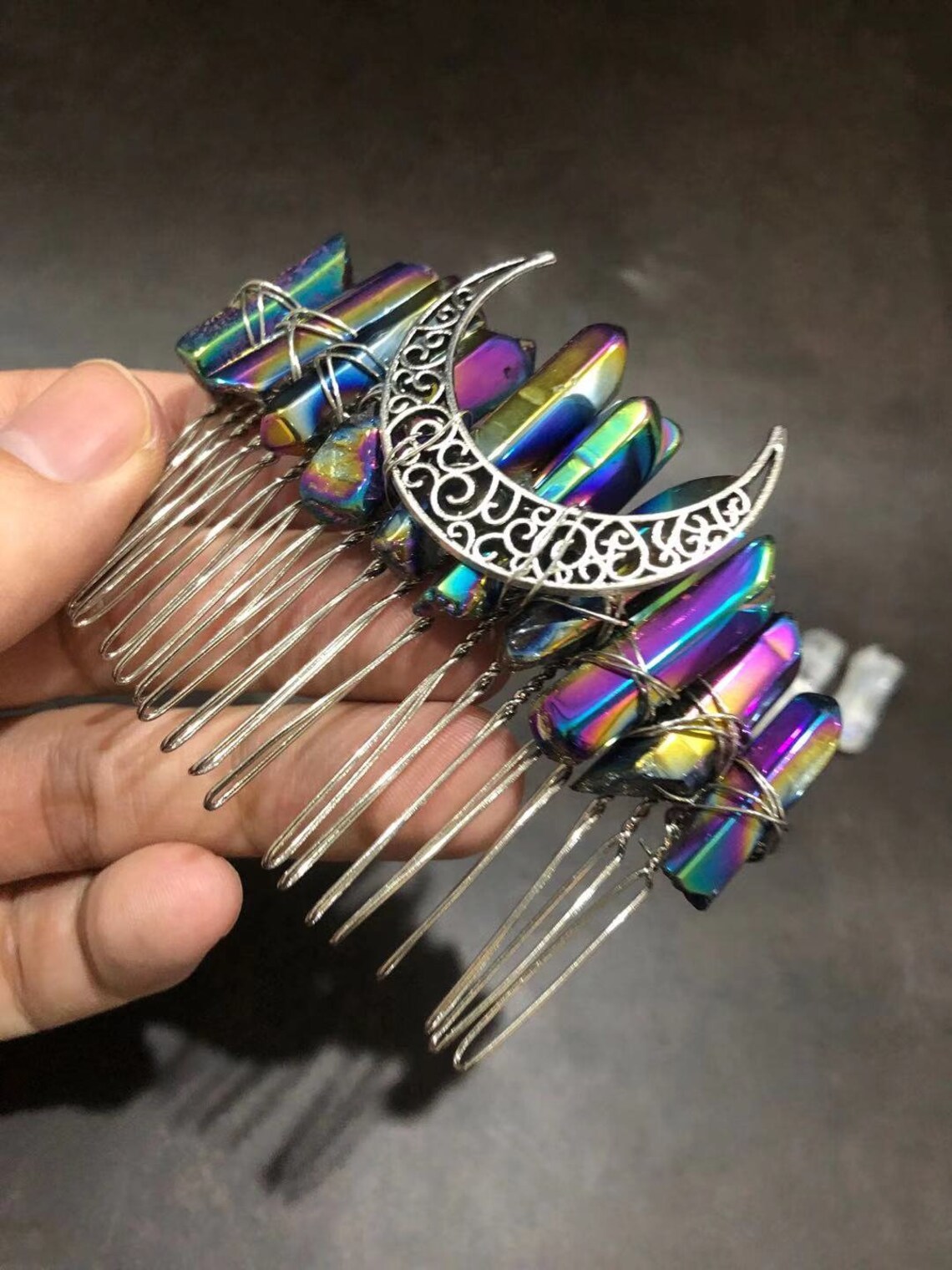 Crystal Hair Combquartz Hair Combboho Hair Combquartz Hair - Etsy